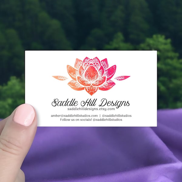 Custom Lotus Business Cards - Etsy
