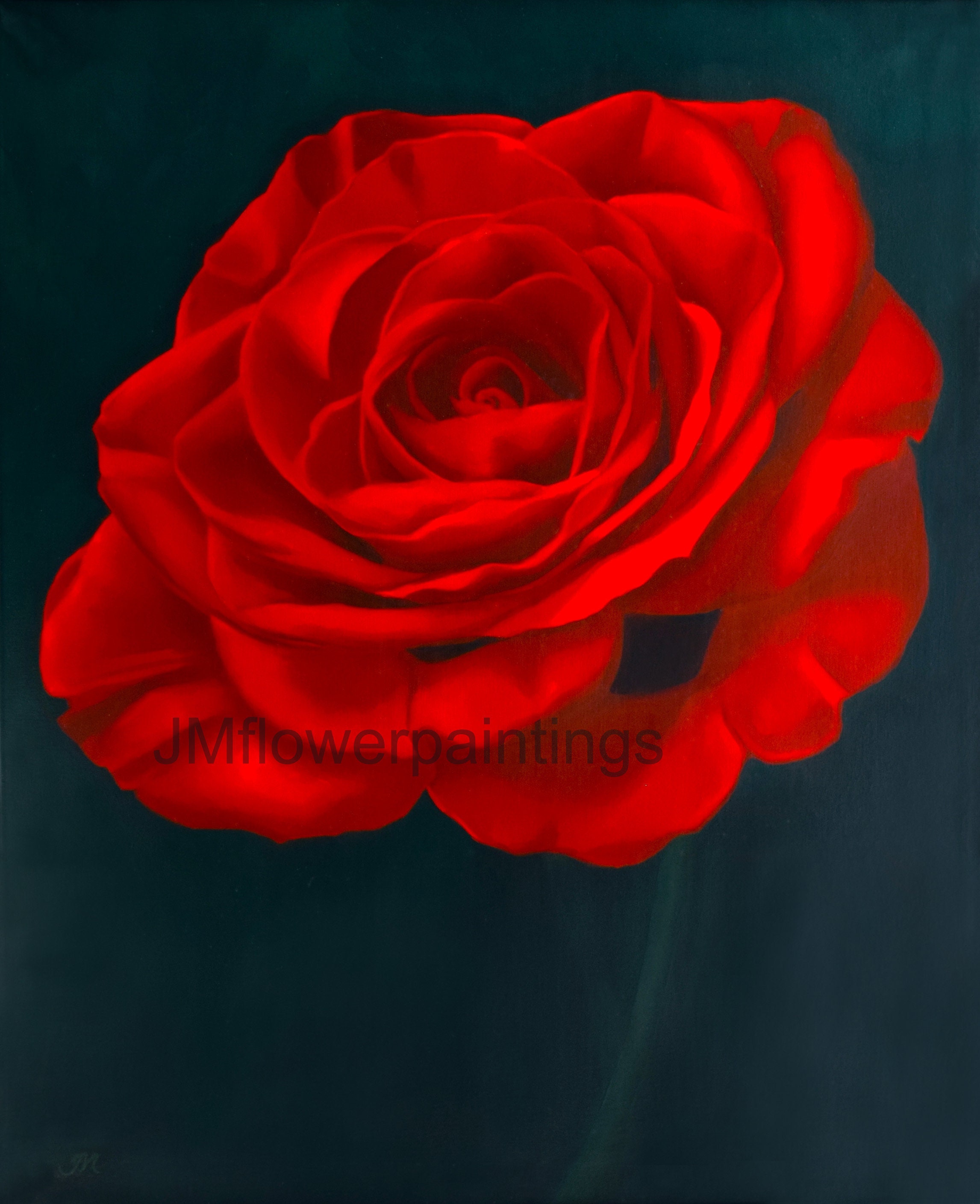 Red Rose Oil Painting Print - Etsy