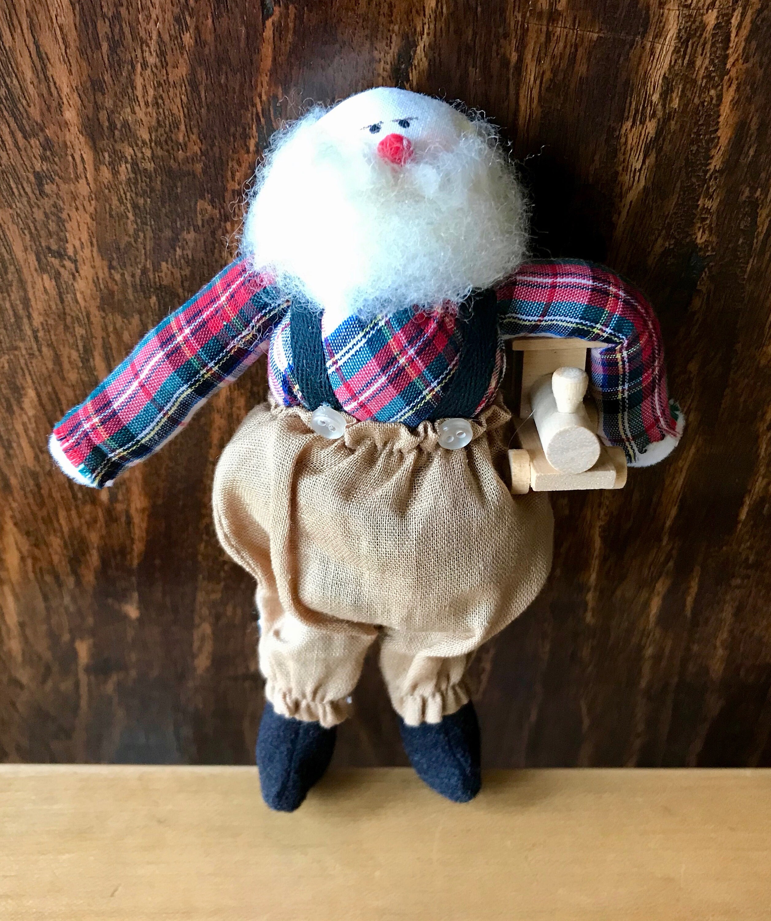 Jolly Toymaker Santa Handmade Christmas Plush Ornament / - Etsy