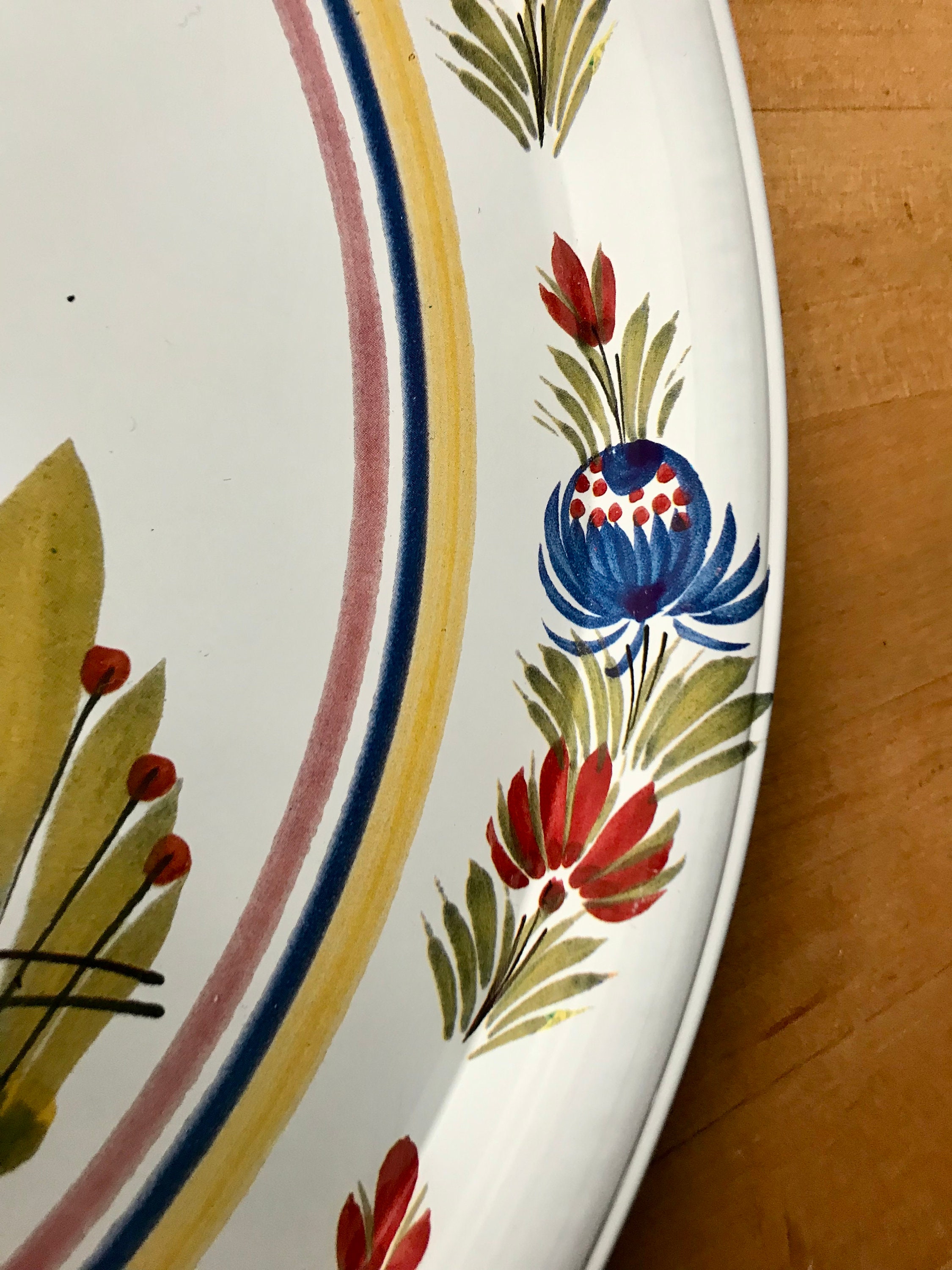 Vintage Henriot Quimper Tin 13" Serving Tray by Massilly France - Etsy