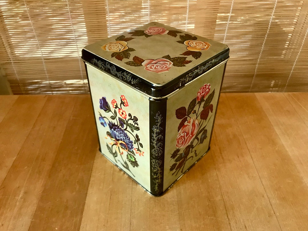 Vintage Floral Designed Hinged Tin Box by the Tin Box Company - Etsy