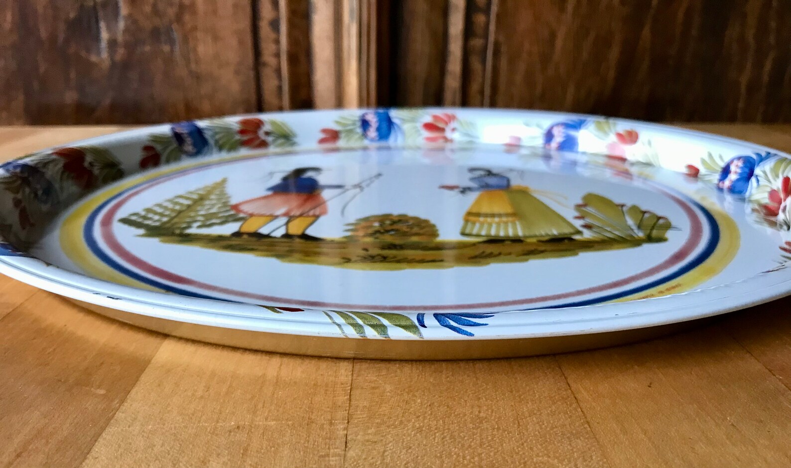 Vintage Henriot Quimper Tin 13" Serving Tray by Massilly France - Etsy