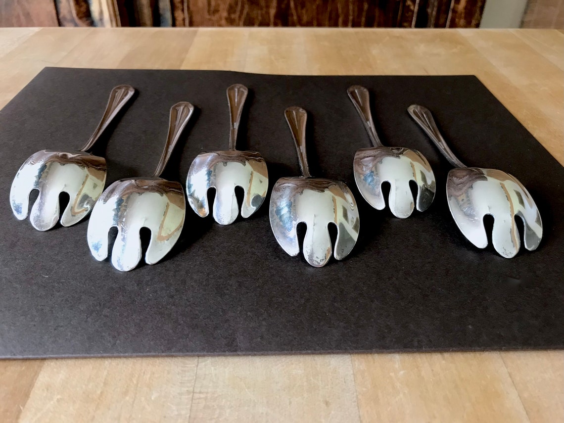 Sterling Silver Ice Cream Forks by Weidlich "fiance" Pattern Set of 6 ...