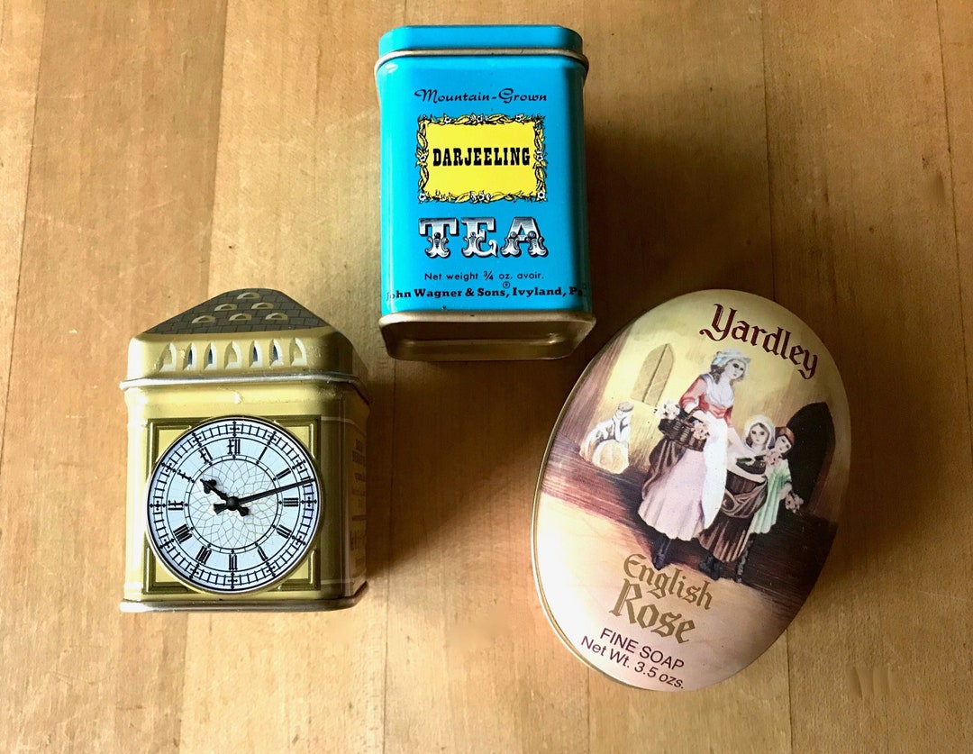 English Mini Tea Tin Boxes Set of 3 - Etsy