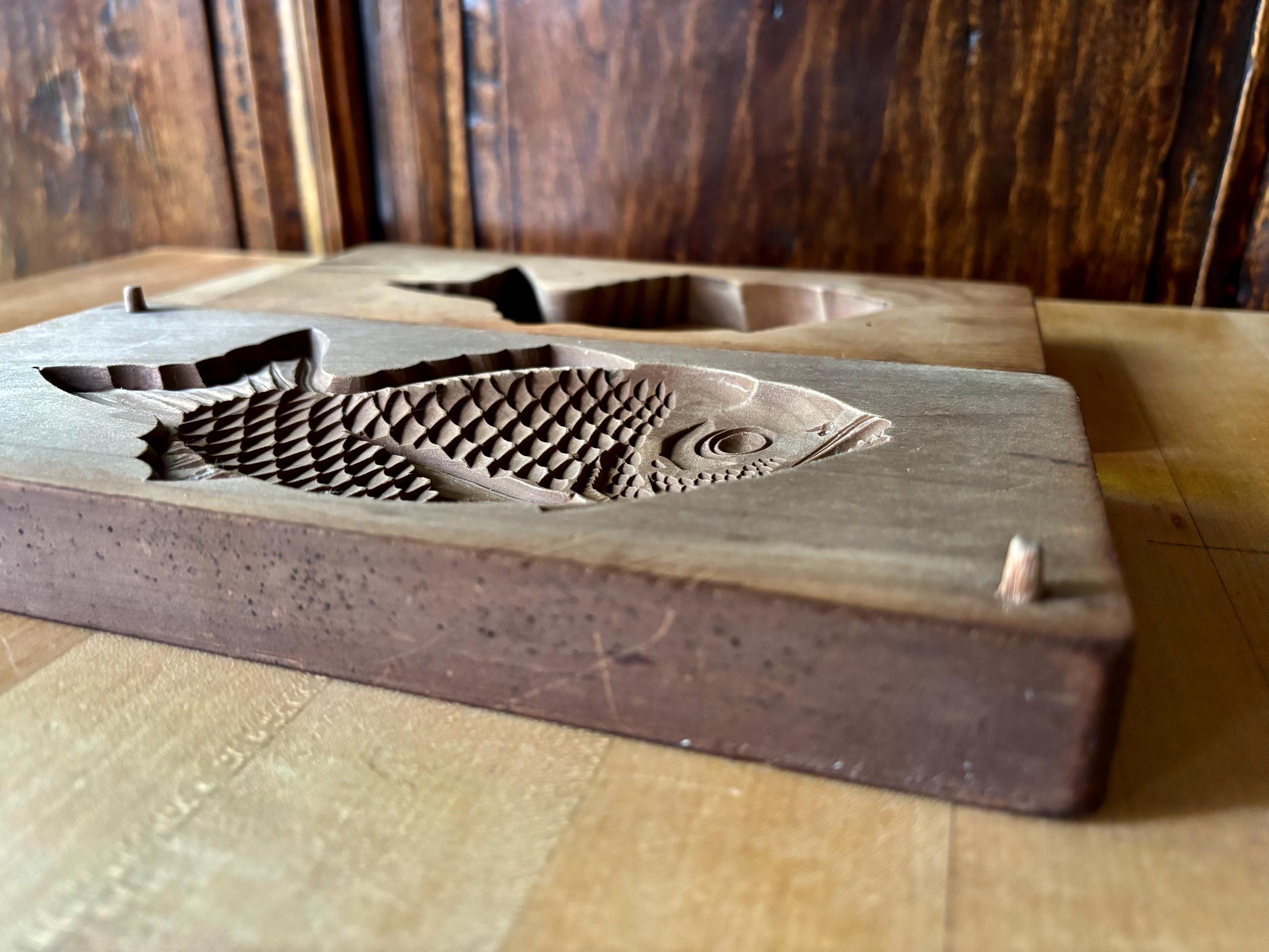Antique Japanese 'kashigata' Wooden Fish Mold - Etsy