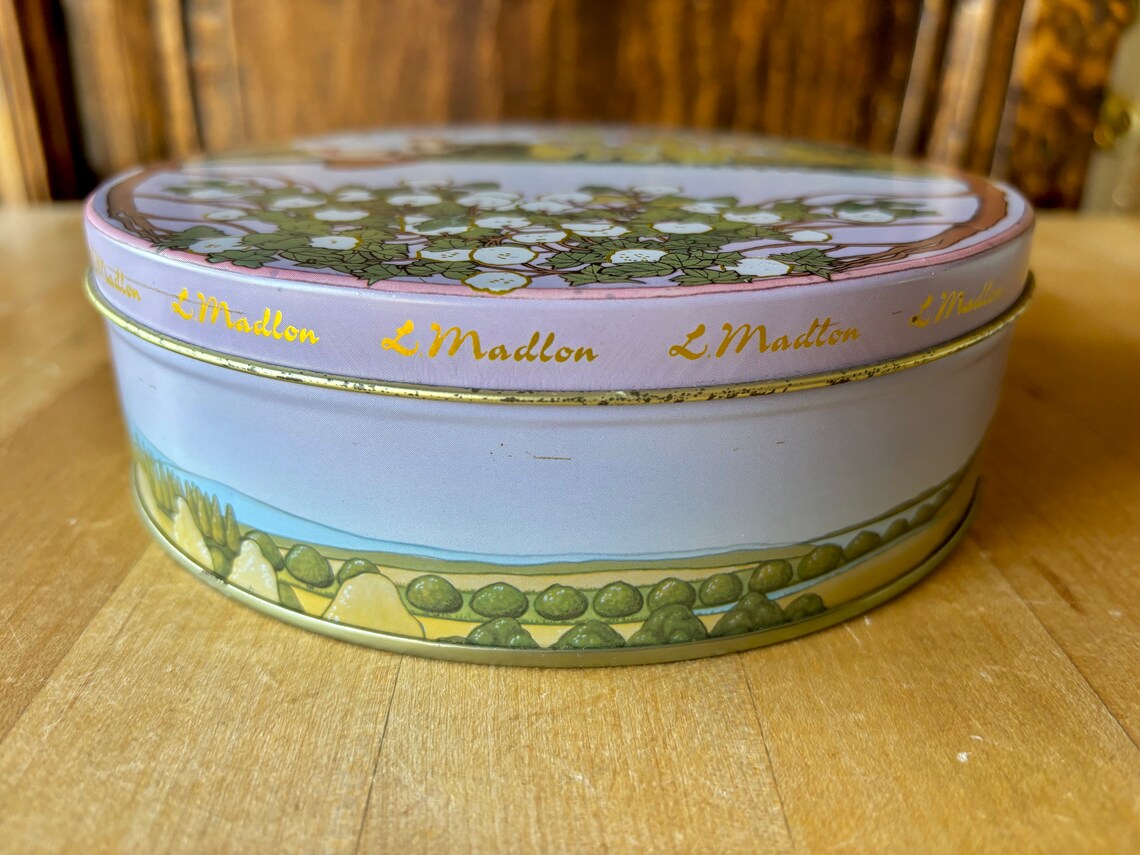 Rare "spring" Tin Box With Pastoral Scene Marked L. Madlon - Etsy
