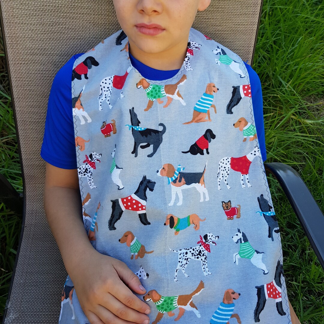 Children's MEDIUM Size (7-11 Years) Mealtime Bibs - Clothing Protector ...