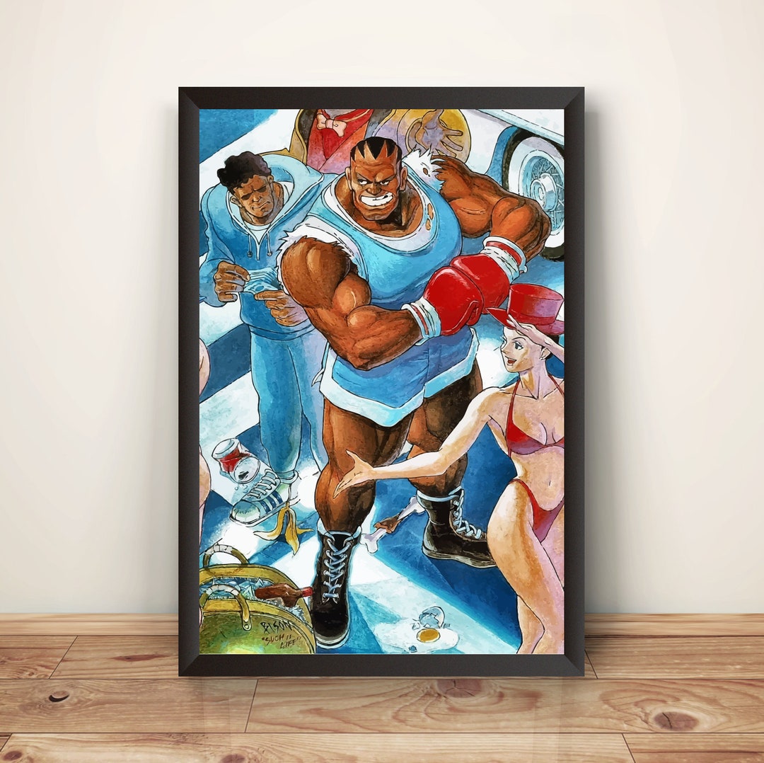 Balrog Boxer in Stage Street Fighting Premium Poster (vectorized Design ...