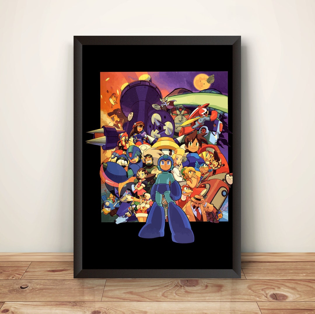 Mega Boy Rockboy Robotmaster Cover Premium Poster (vectorized Design ...