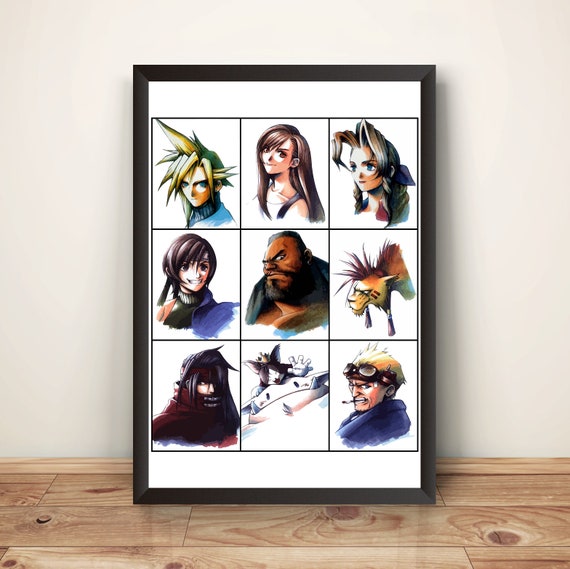 FF7 VII Portraits Premium Poster vectorized Design - Etsy
