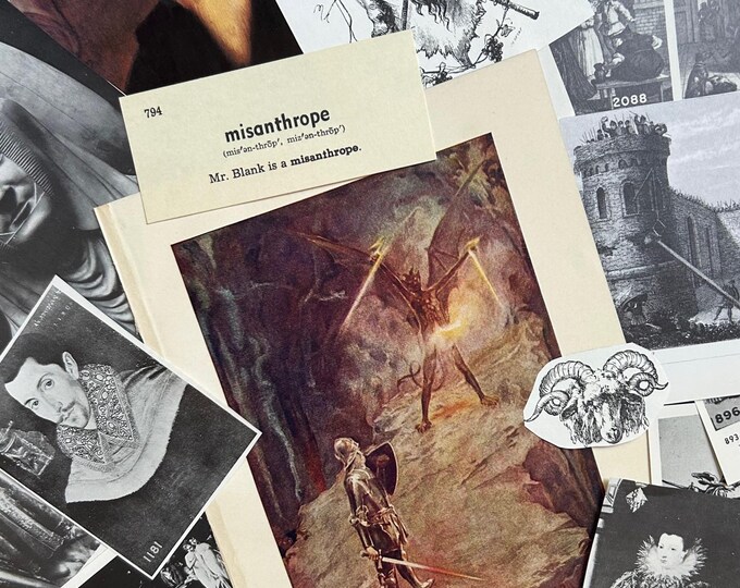 Vintage MACABRE Weirdcore Ephemera Paper Pack Mid Century Junk Journal ...