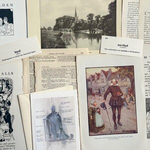 Vintage Shakespeare Ephemera Collage Art Kit Plates Book Pages Plays ...