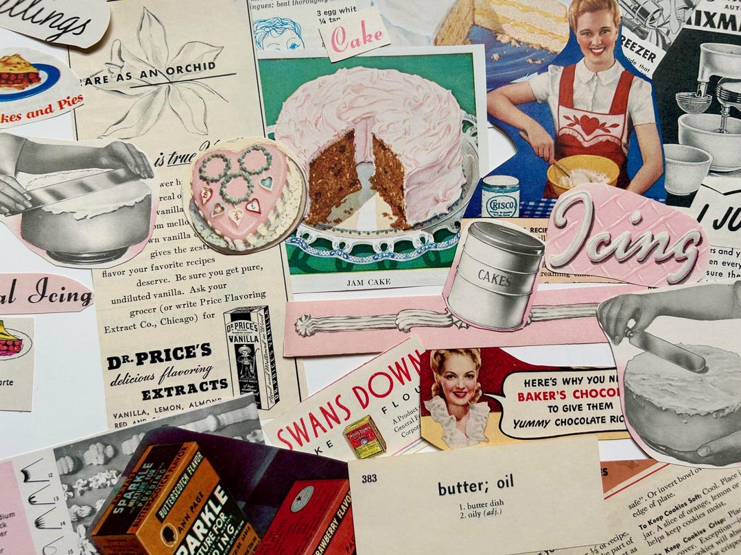 Vintage DESSERT Ephemera MCM Sampler of Curiosities Cake Ice Cream ...