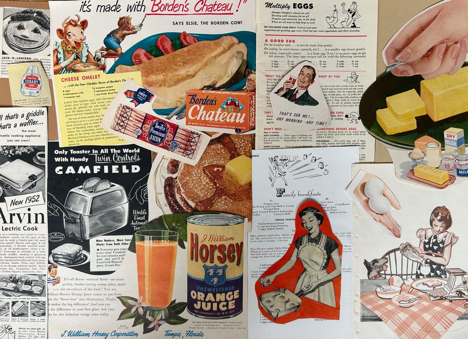 Vintage Mid Century Ephemera BREAKFAST C Kit Kitchen Paper Pack ...