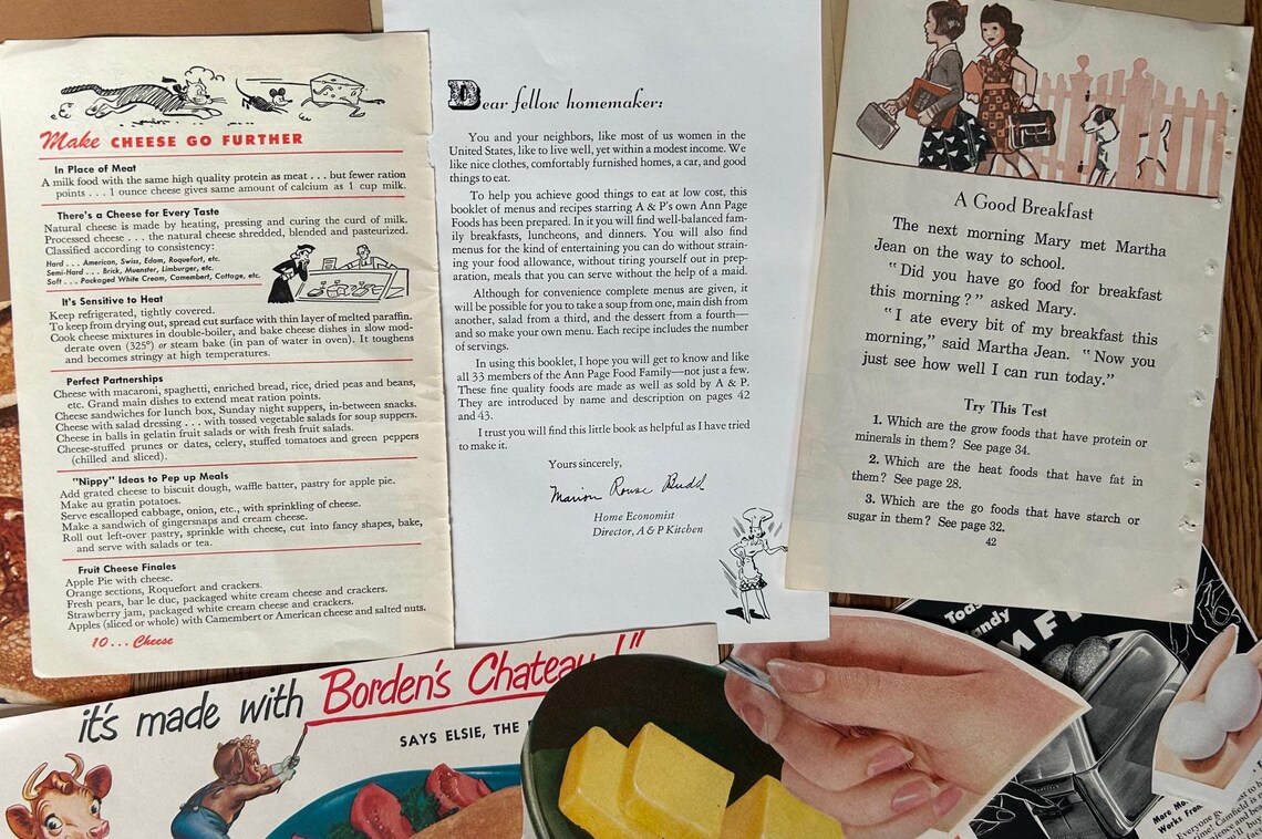 Vintage Mid Century Ephemera BREAKFAST C Kit Kitchen Paper Pack ...