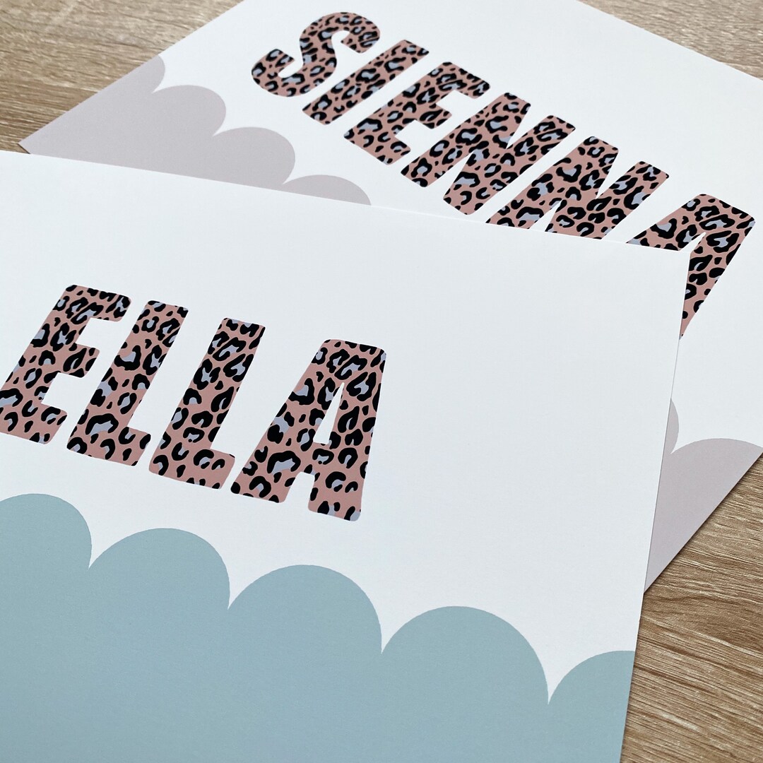 Personalised Name Print | Leopard Print Name Sign | Kids Room Decor ...