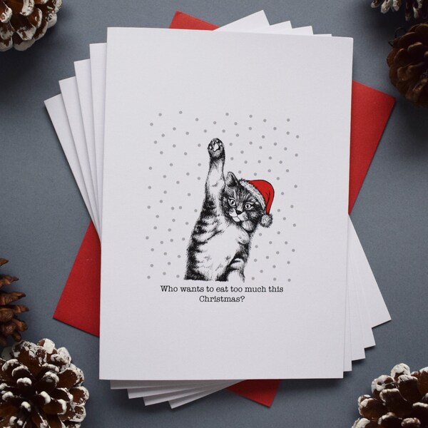 Cat Christmas Cards - Etsy