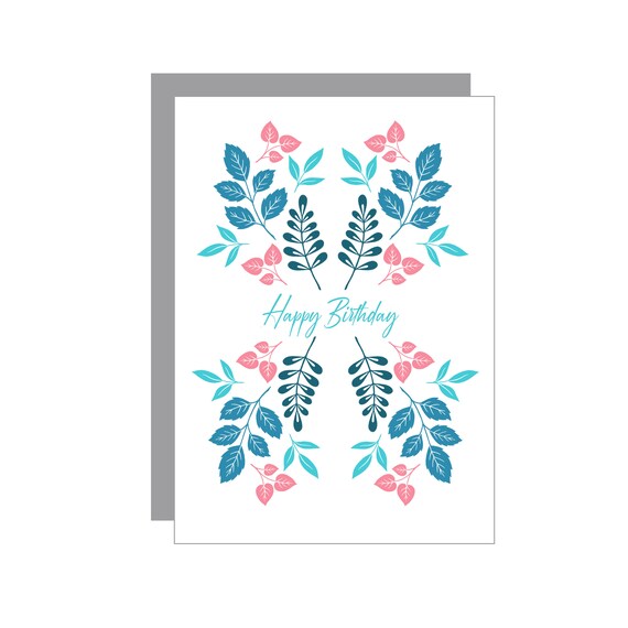 Floral Birthday Card Pattern Birthday Card Birthday Card | Etsy