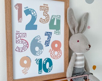 Counting Cards in French Number Children Wall Cards Nature - Etsy