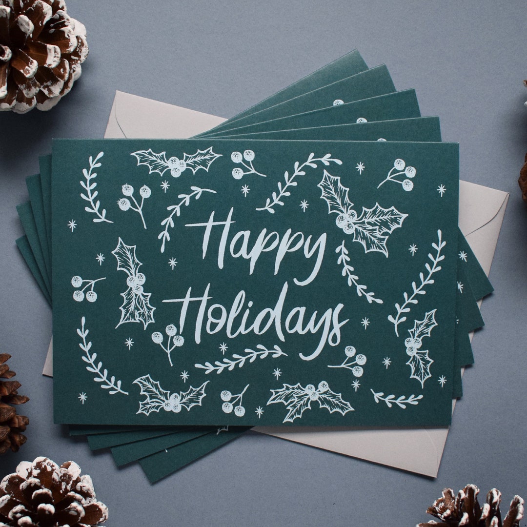 Pack of 5 Christmas Cards, Happy Holidays Cards, Christmas Cards Pack ...