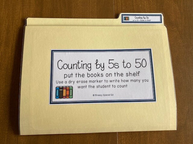 Counting File Folders for Special Education 9 Pk - Etsy