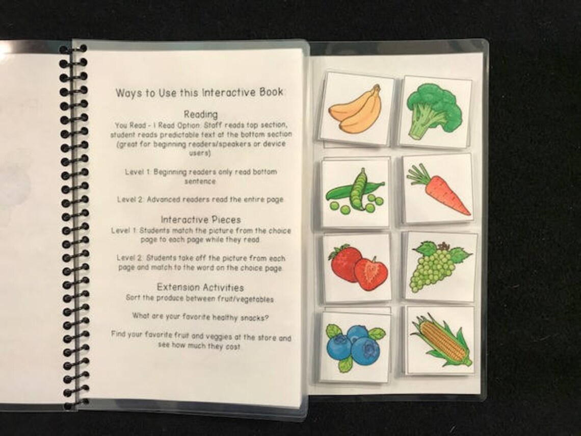 Fruits and Veggies and Food Sentence Starter Adapted Books I - Etsy