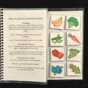 Fruits and Veggies and Food Sentence Starter Adapted Books (I Eat) - Etsy