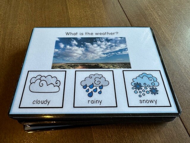 What is the Weather? Visual Task Cards (special Education) 60 Pc - Etsy