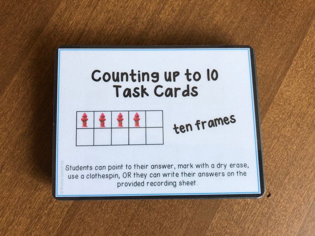 Counting up to 10 Visual Task Cards (autism and Special Education) 2 ...