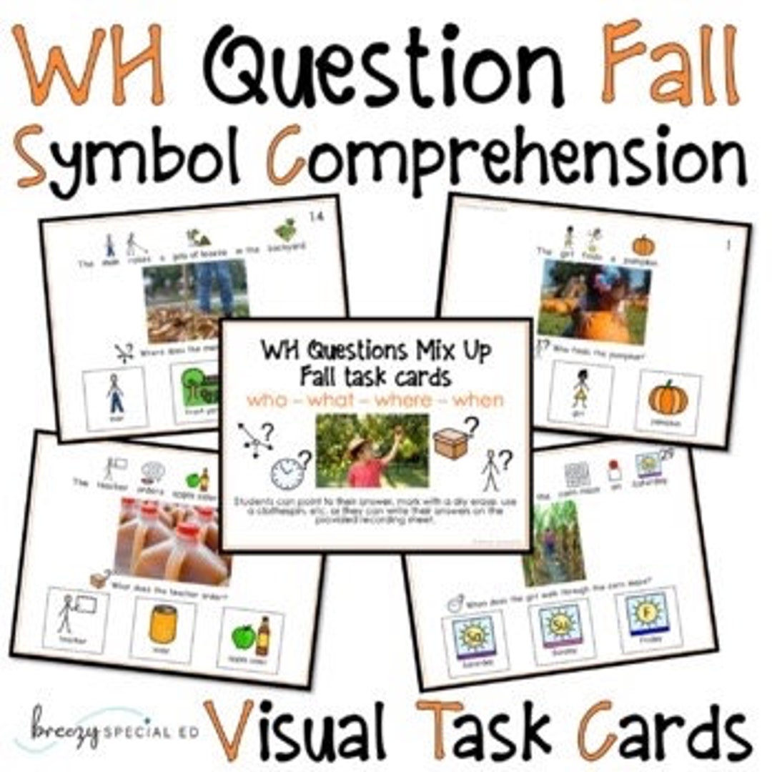 WH Questions Fall Task Cards for Autism and Special Education - Etsy ...
