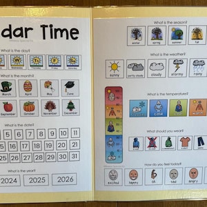 NEW!!! Morning Meeting Calendar Time Book and File Folder for Special ...