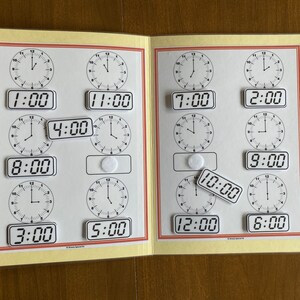 Telling Time File Folders for Special Education With Color Support (10 ...