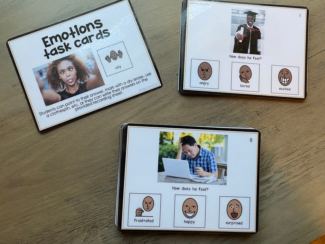 Emotions and Feelings Task Cards for Autism and Special Education - Etsy