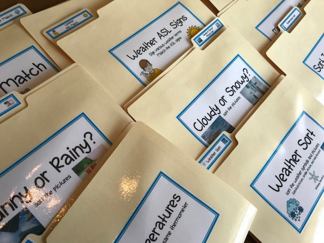 Weather Life Skills File Folders (9 Pk) - Etsy