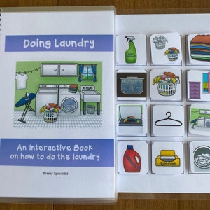 Laundry Task Analysis and Interactive Book for Special Ed With Bonus ...