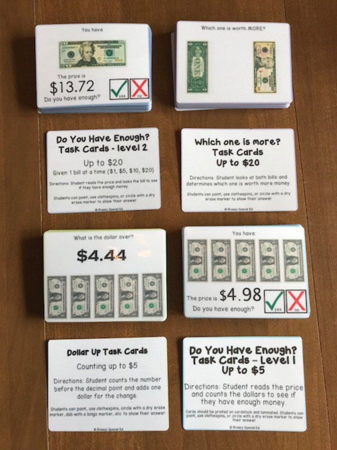 Money Math Task Card Bundle (special Education) - Etsy