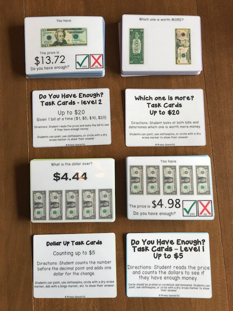 Money Math Task Card Bundle special Education - Etsy