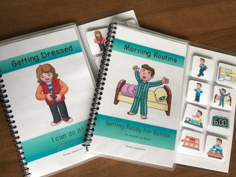 Morning Routine and Getting Dressed Interactive/adapted Books - Etsy