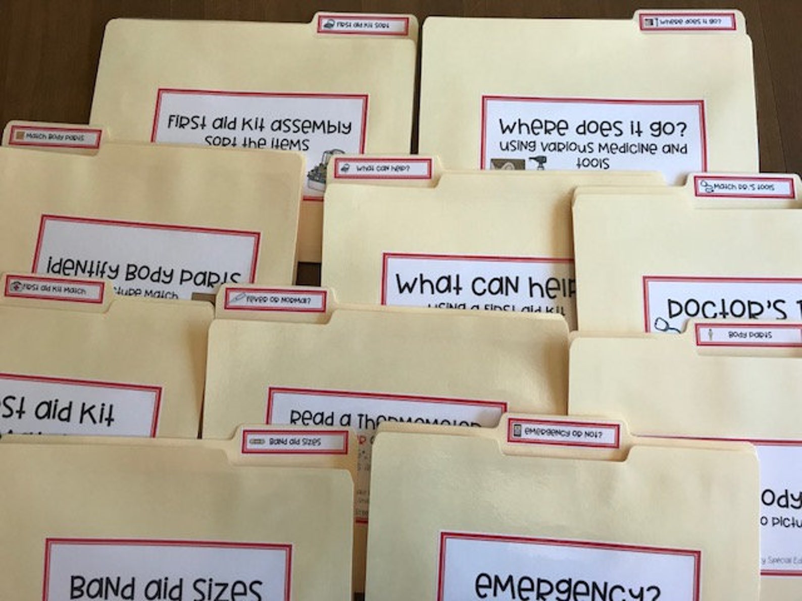 First Aid Life Skill File Folders for Special Education 10 - Etsy