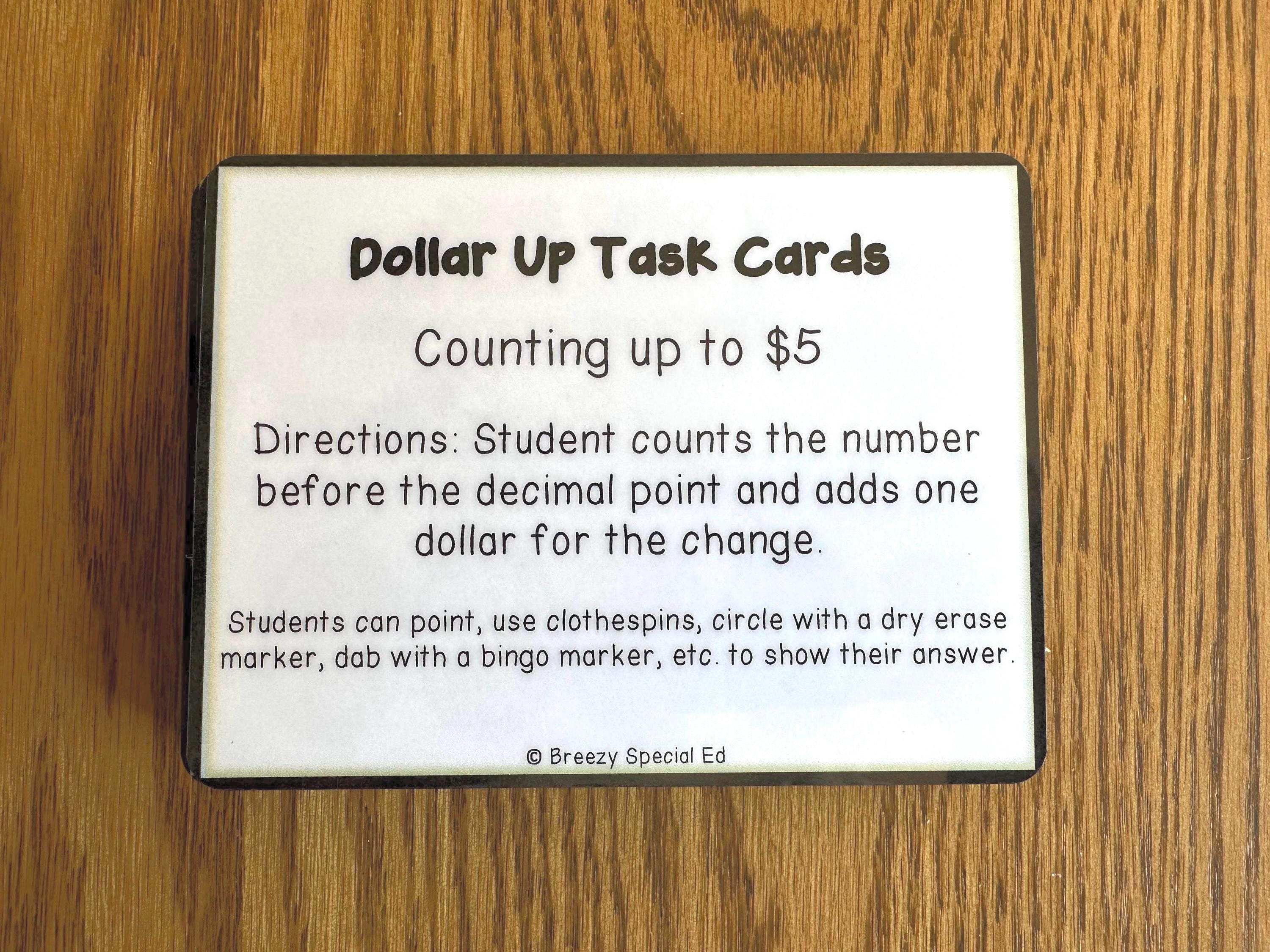 Next Dollar up - Money Math Task Cards for Special Education - Etsy