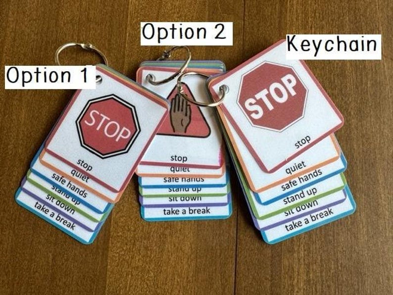 Visual Rules Keychain/lanyard for Special Education/ Personalized ...