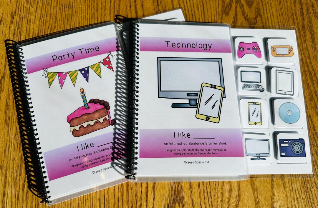 Technology and Party Time Sentence Starter Adapted Books (I Like) - Etsy