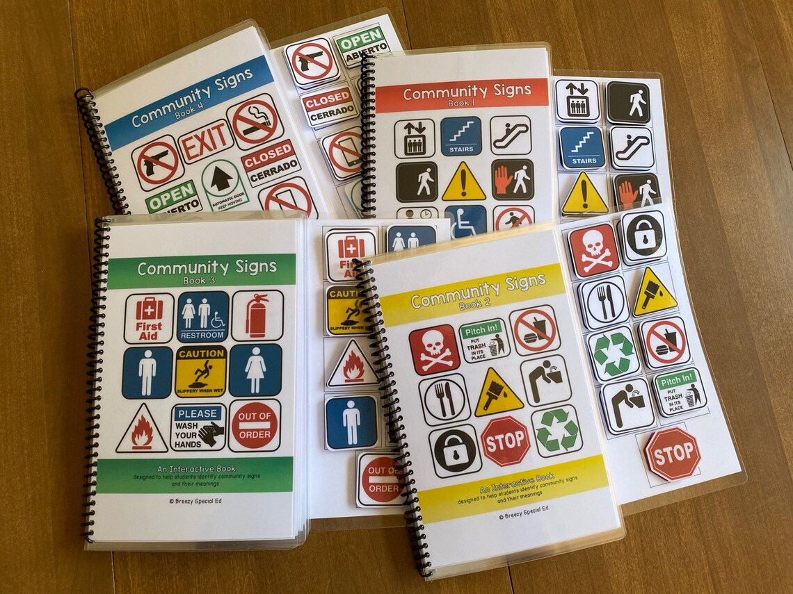 Community Signs Adapted Books for Life Skill Special Education - Etsy