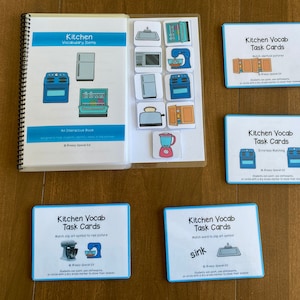 Kitchen Vocabulary Life Skills Adaptive Booklet W Task Cards (special ...
