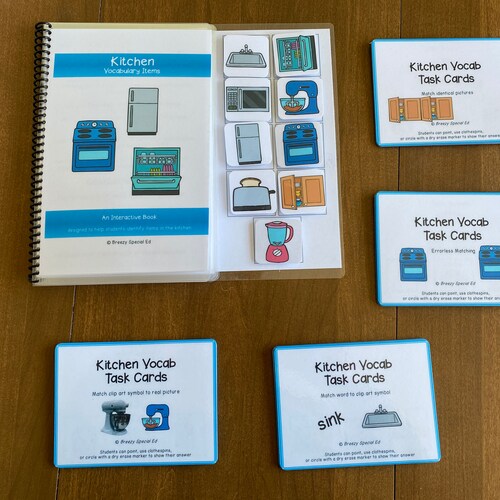 Kitchen Vocabulary Life Skills Adaptive Booklet W Task Cards - Etsy