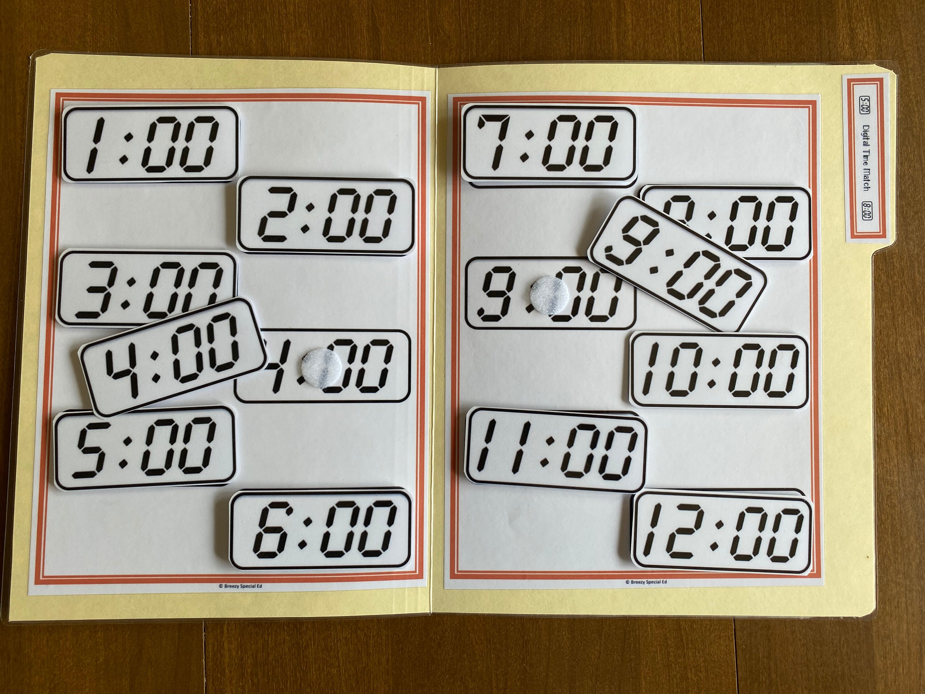Telling Time File Folders for Special Education With Color | Etsy