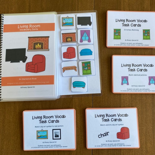 Living Room Vocabulary Life Skills Adaptive Booklet W Task - Etsy