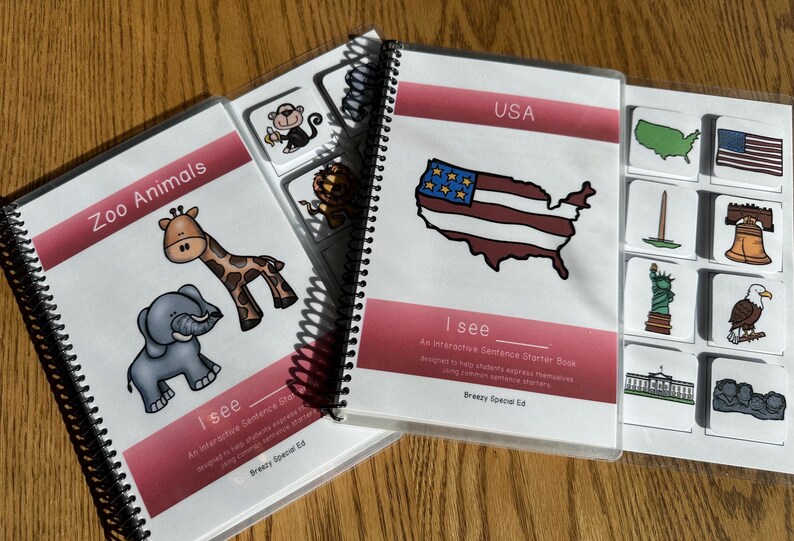 Zoo Animals and USA Sentence Starter Adapted Books (I See) - Etsy