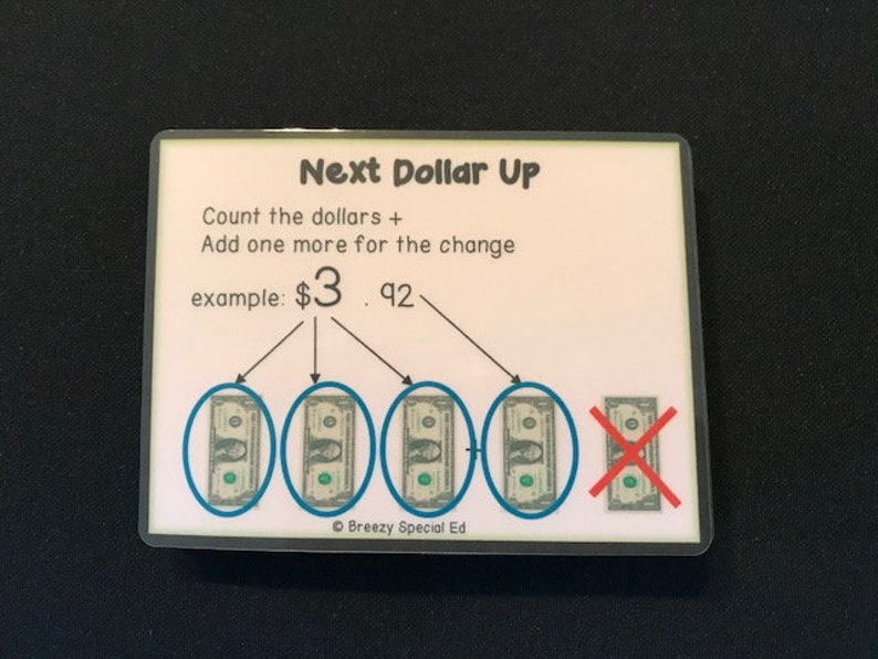 Next Dollar up Money Math Task Cards for Special Education | Etsy
