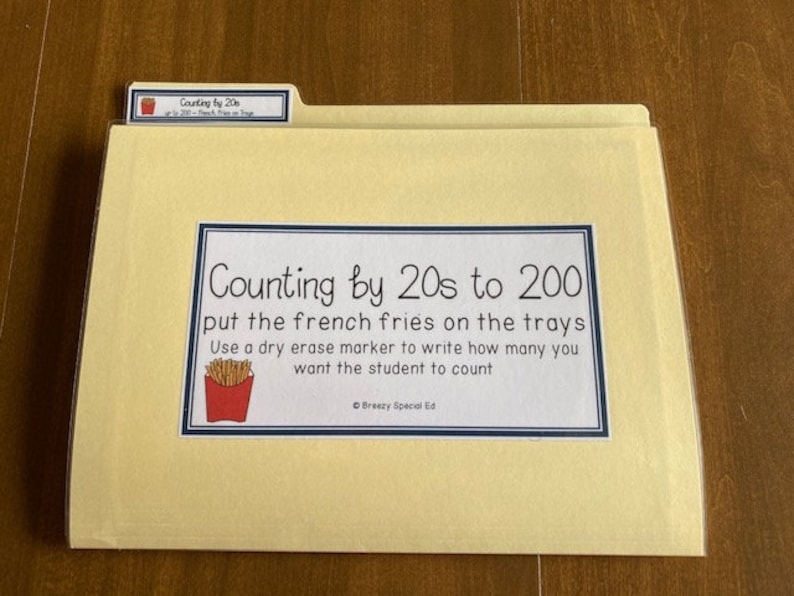 Counting File Folders for Special Education 9 Pk | Etsy